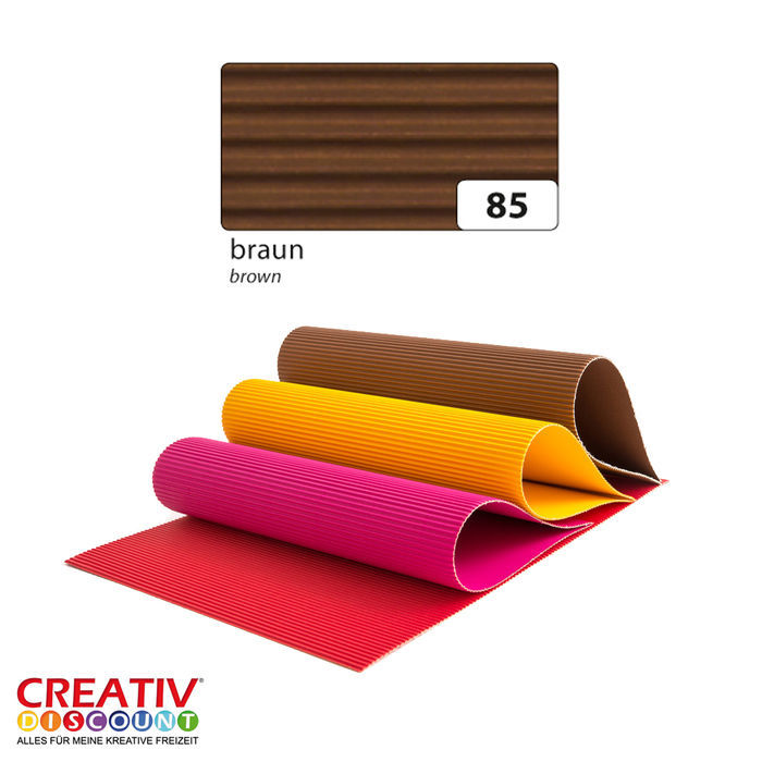 (1qm = 7,11 EUR) Folia Bastel Wellpappe, 50x70 cm, mit glatter ...