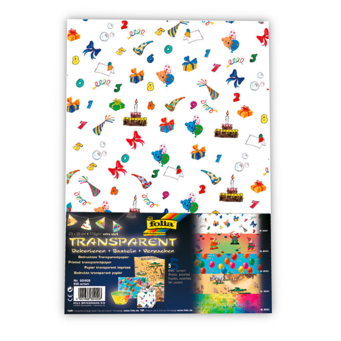 Transparentpapier-Sets - Verschiedene Größen & Motive - Bastelpackungen ...