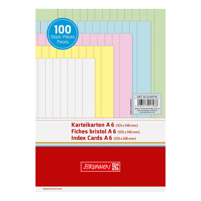 NEU Karteikarten DIN A6 - Verschiedene Lineatur - Schreibwaren ...