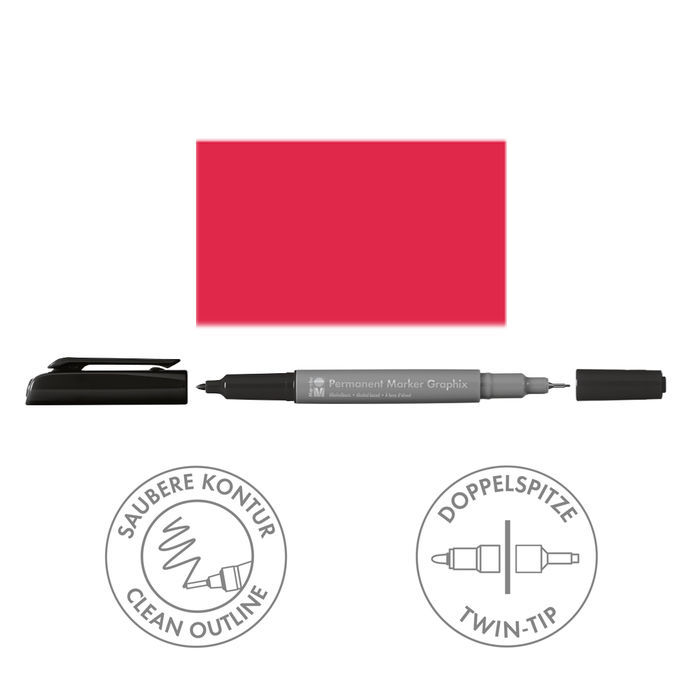Marabu Permanent Marker Graphix mit Doppelspitze, wasserfest ...