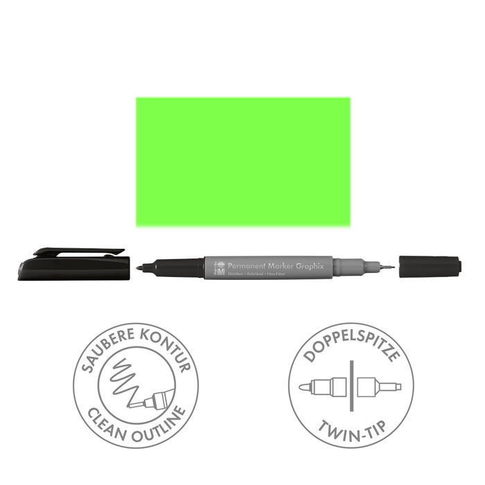Marabu Permanent Marker Graphix mit Doppelspitze, wasserfest ...